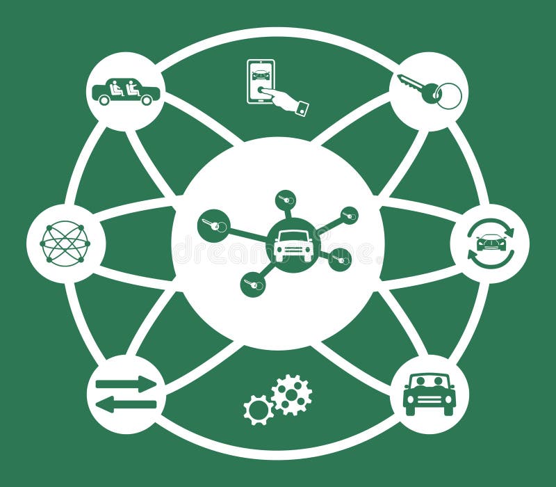 Concept of car sharing stock illustration. Illustration of concept ...