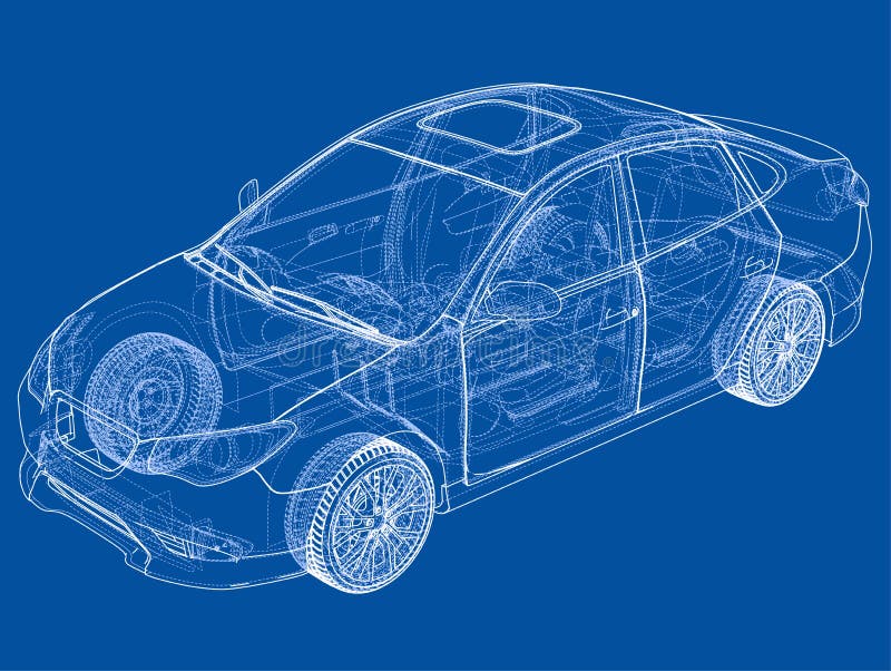 Concept Car. Vector Rendering of 3d Stock Vector - Illustration of ...