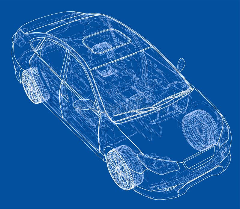 Concept Car. Vector Rendering of 3d Stock Vector - Illustration of ...