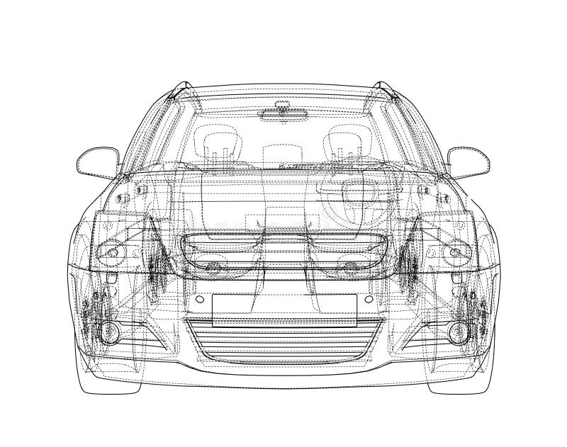 Concept Car. Vector Rendering of 3d Stock Vector - Illustration of ...