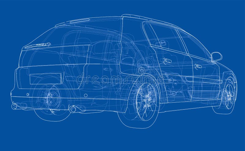 Concept Car. Vector Rendering of 3d Stock Vector - Illustration of ...