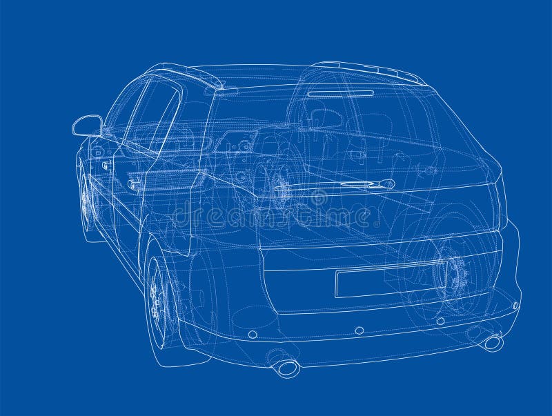 Concept Car. Vector Rendering of 3d Stock Vector - Illustration of ...