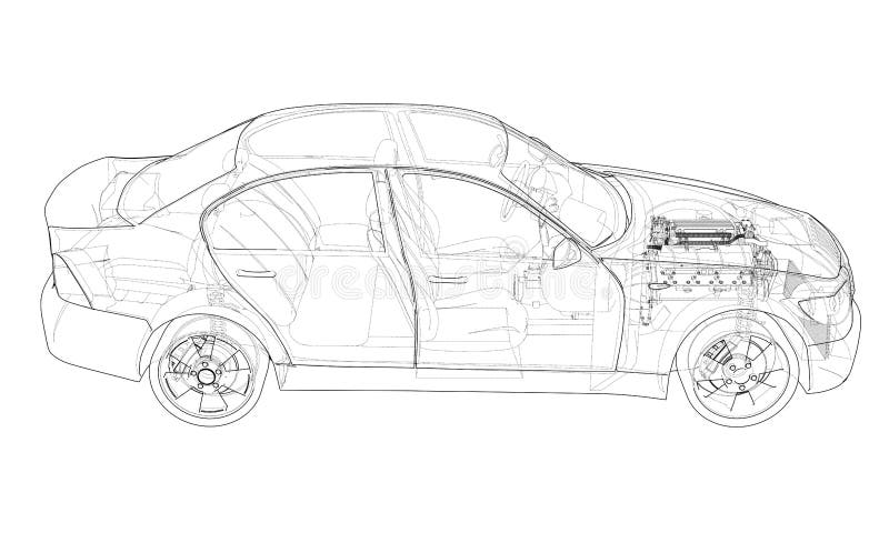 Concept Car. Vector Rendering of 3d Stock Vector - Illustration of ...