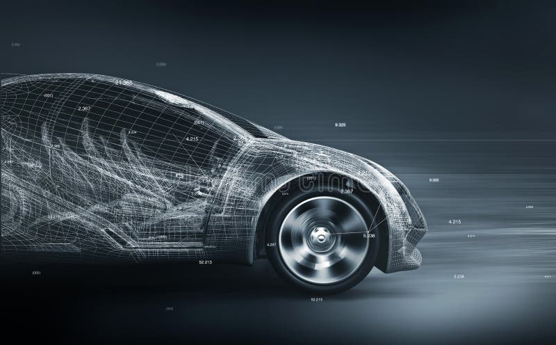 Concept car wireframe stock illustration. Illustration of modern - 81172552