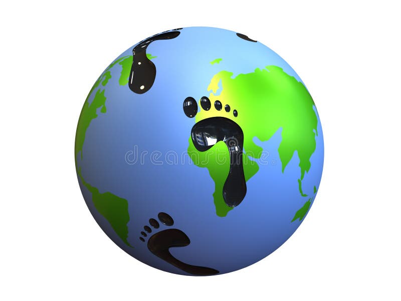 Footprint on the Earth Globe Stock Vector - Illustration of organic ...
