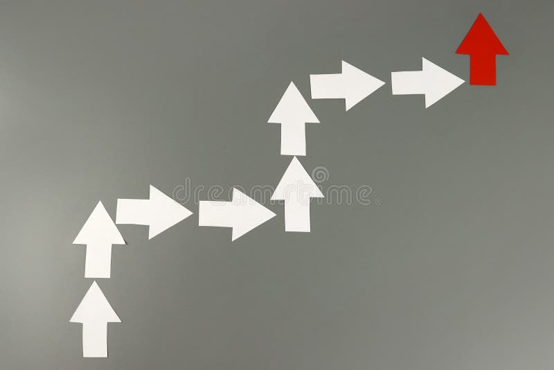 Concept of the Career Ladder. the Red Arrow is Pointing Up Stock Image ...