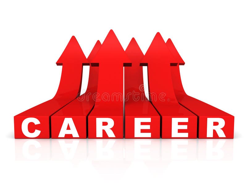 Concept Career Text with Growing Rise Arrows Up Stock Illustration ...
