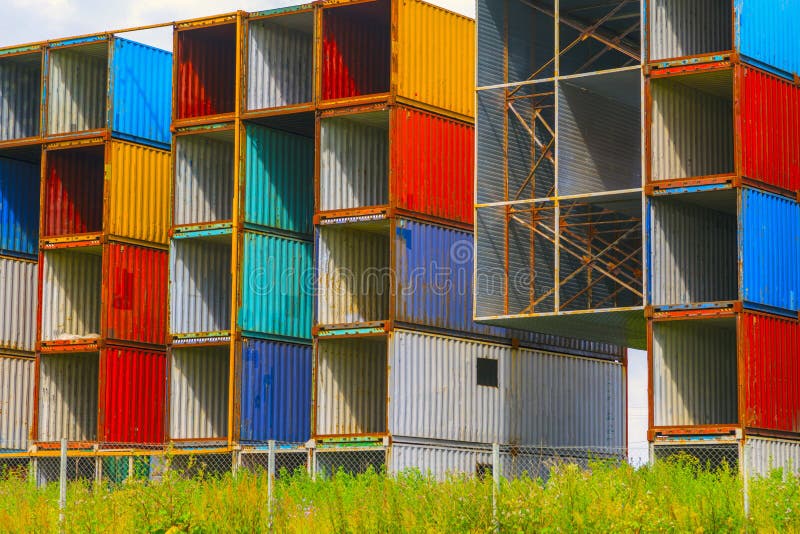 The Concept of Cargo Transportation, Warehouse of Large Containers ...