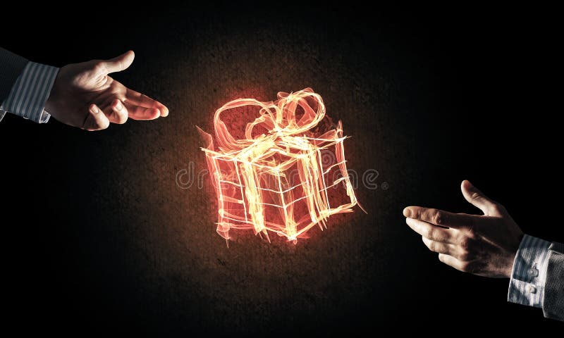 Concept of Celebration with Fire Burning Gift Symbol and Creation ...