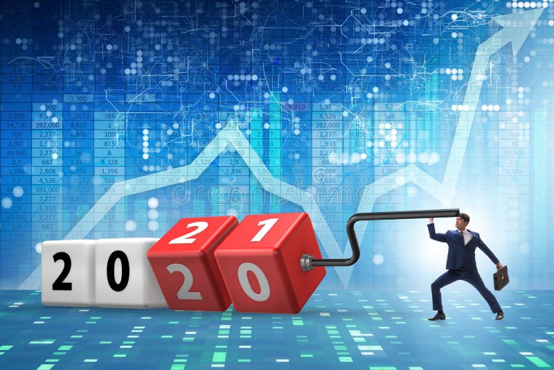 Concept of Changing Year from 2020 To 2021 Stock Photo - Image of male ...