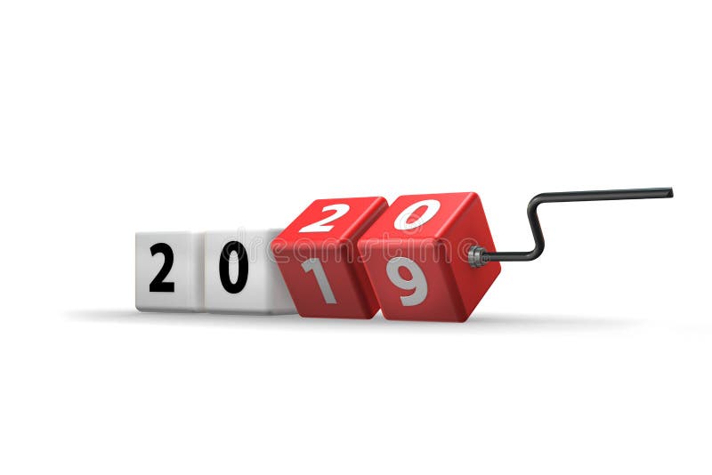 Concept of Changing Year from 2019 To 2020 - 3d Rendering Stock ...