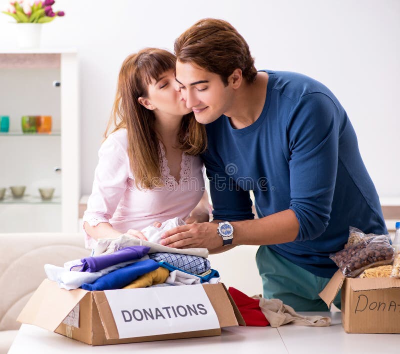 Concept of Charity with Donated Clothing Stock Image - Image of ...