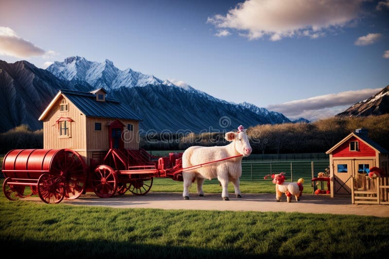 Charming and Detailed Play Farm Set.AI Generated Stock Illustration ...