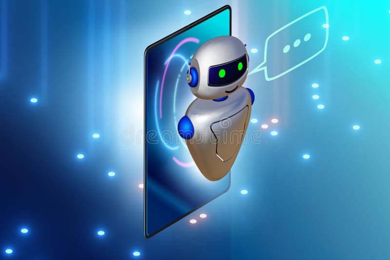 Concept of Chat Bot - 3d Rendering Stock Illustration - Illustration of ...