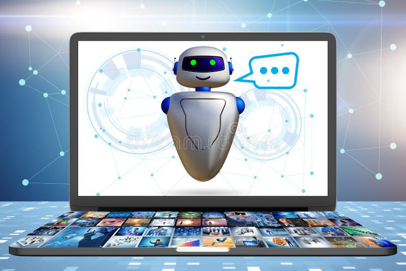 Concept of Chat Bot - 3d Rendering Stock Illustration - Illustration of ...