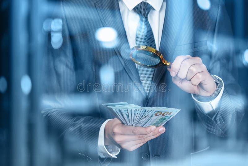 The Concept of Checking the Money for Authenticity Stock Photo - Image ...