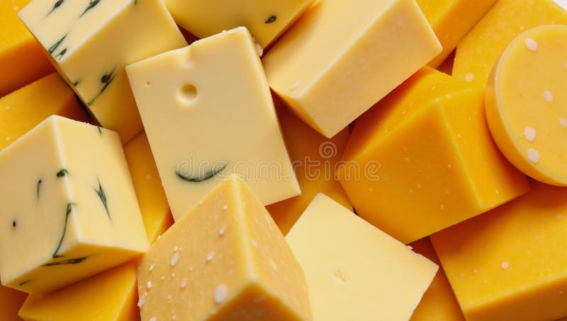 Cheese Cubes Wheels Wedges in Playful Pattern Stock Illustration ...