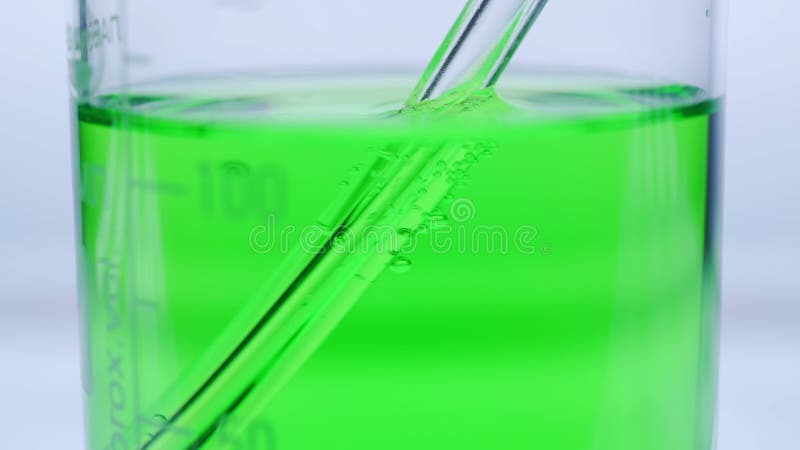 Concept Chemistry, Laboratory, Experiment. Green Liquid. Stock Video ...