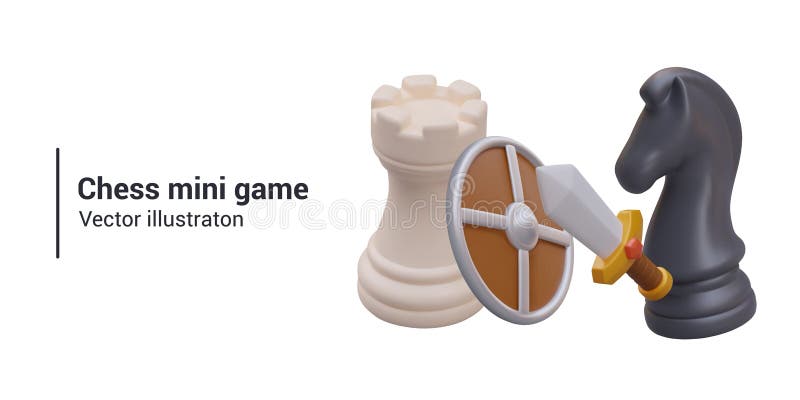 Concept of Chess Battle, Competition. 3D White Rook Holding Round ...
