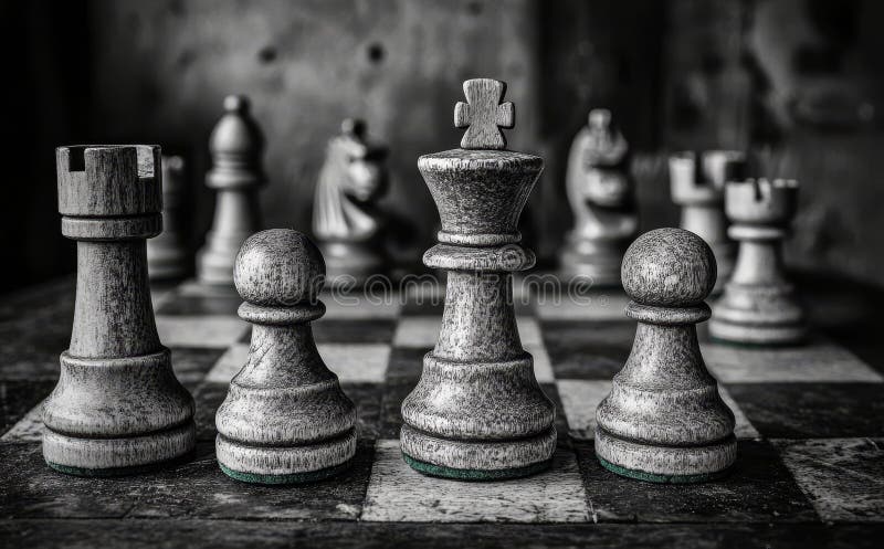 The Concept of a Chess Board Game is Represented in Black, Symbolizing ...