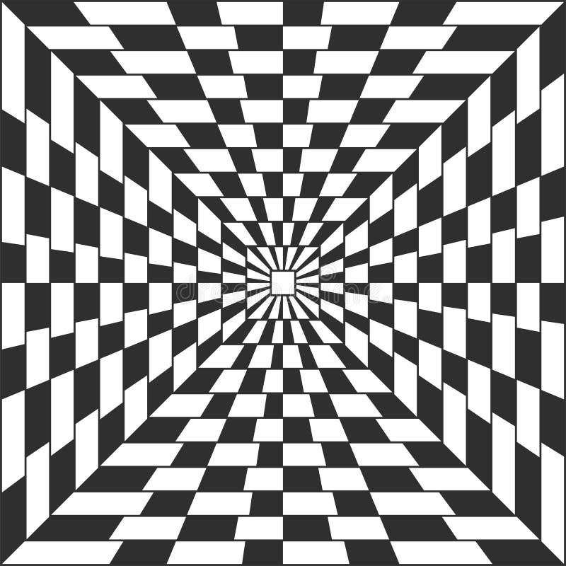 Optical Art Square Illusion Pattern Stock Vector - Illustration of ...