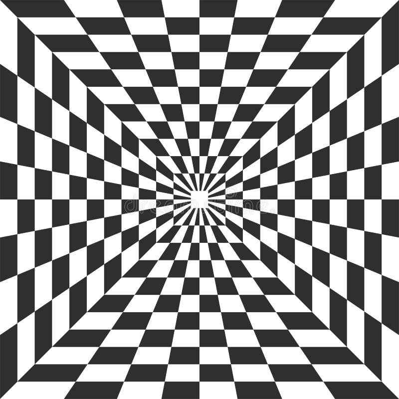 Optical Art Square Illusion Pattern Stock Vector - Illustration of ...