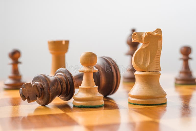 Concept with Chess Pieces - Checkmate Stock Image - Image of battle ...