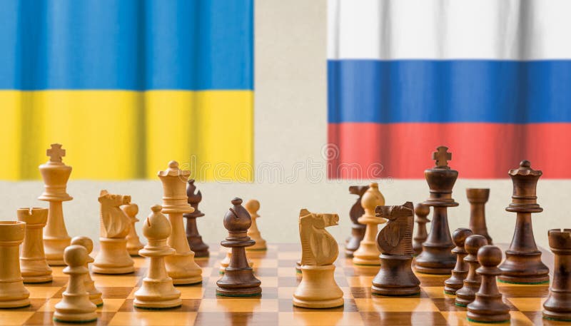 Concept with Chess Pieces - Ukraine and Russia Stock Image - Image of ...