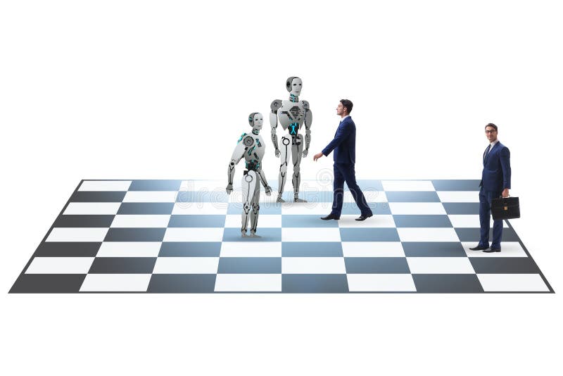 Concept of Chess Played by Humans Versus Robots Stock Photo - Image of ...
