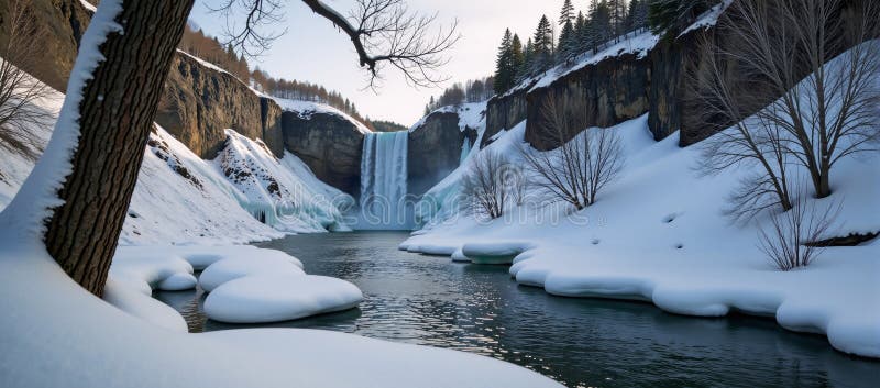 A Chilly Frozen River Landscape Featuring Elsa from Frozen Stock Illustration - Illustration of ...