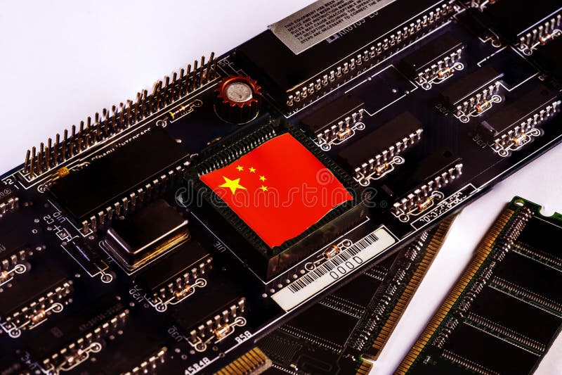 Concept of China and US Trade War. AI, Chips, Microelectronics in China ...