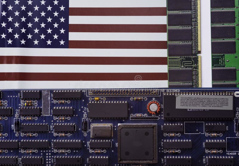 Concept of China and US Trade War. AI, Chips, Microelectronics in USA ...