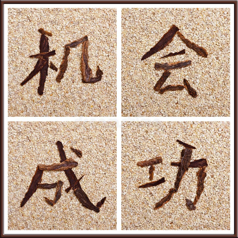 Concept Chinese Characters for Chance and Success Stock Image - Image ...