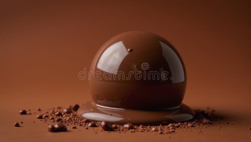 A Chocolatecovered Sphere Set Against a Rich Brown Backdrop Stock ...