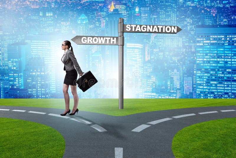 The Concept of Choice between Growth and Stagnation Stock Photo - Image ...