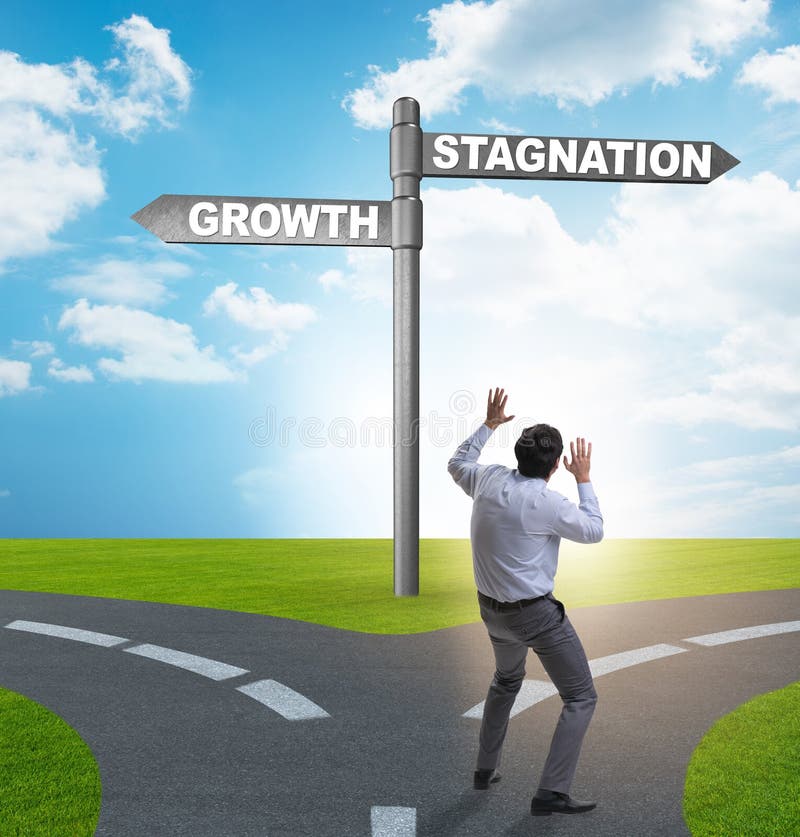Concept of Choice between Growth and Stagnation Stock Photo - Image of ...