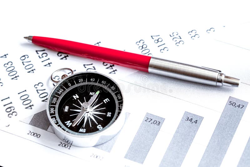 Concept of Choice Way in Business Compass Top View Stock Image - Image ...