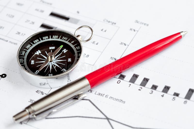 Concept of Choice Way in Business Compass Top View Stock Image - Image ...