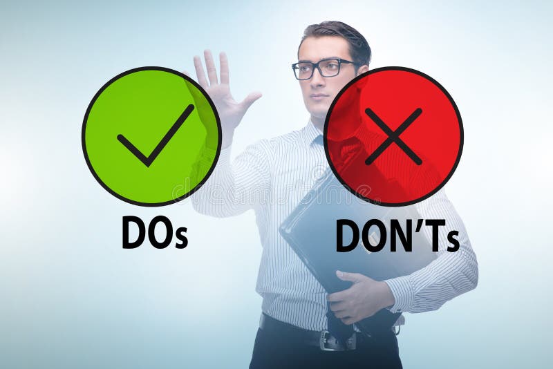 Concept of Choosing between Dos and Donts Stock Image - Image of ...