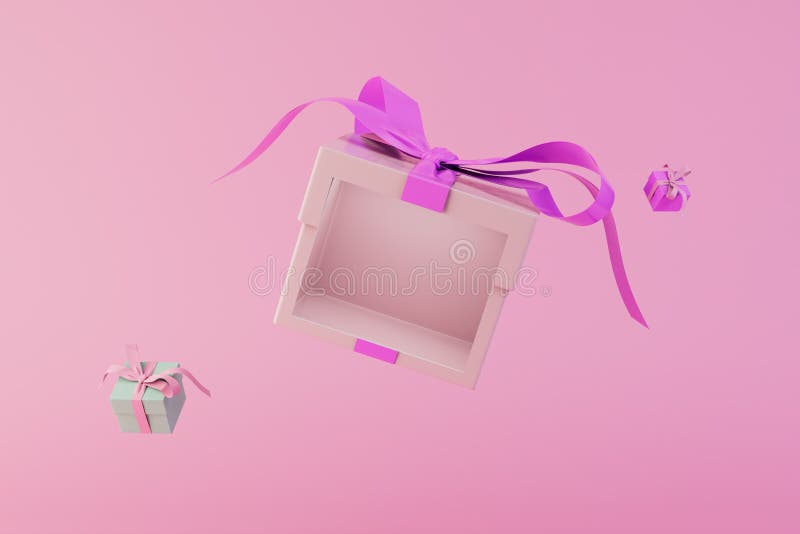 The Concept of Choosing Gifts. Gift Boxes Flying Across Pastel ...