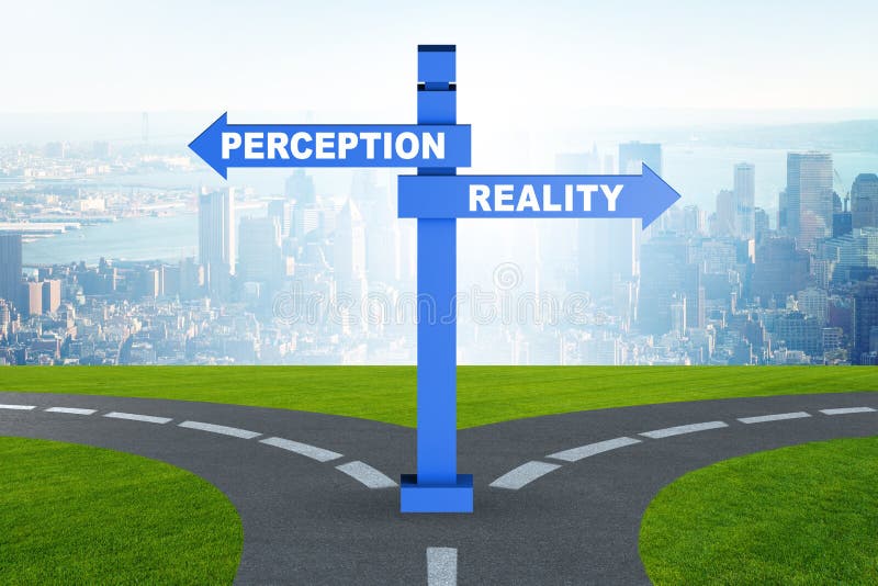 Concept of Choosing Perception or Reality Stock Illustration ...