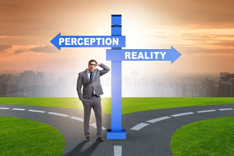 Concept of Choosing Perception or Reality Stock Image - Image of ...