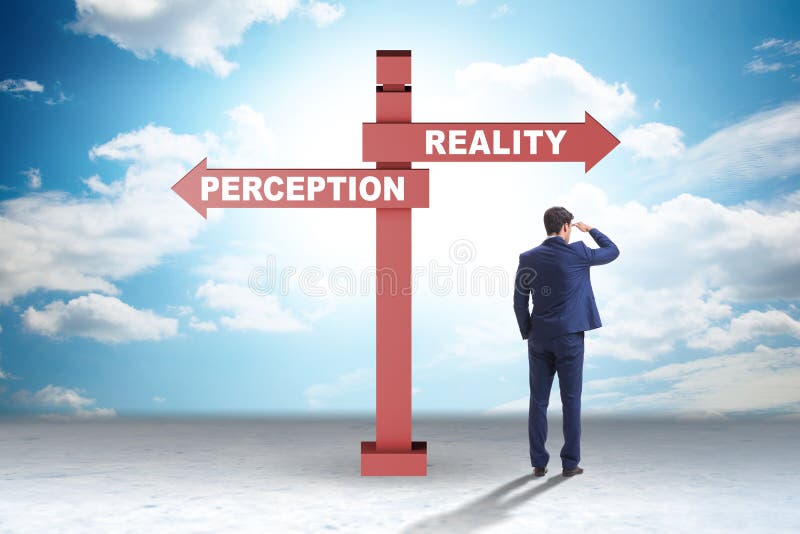 Concept of Choosing Perception or Reality Stock Image - Image of ...