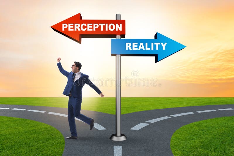 Concept of Choosing Perception or Reality Stock Photo - Image of unreal ...