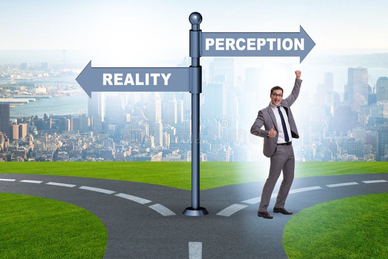 Concept of Choosing Perception or Reality Stock Illustration ...