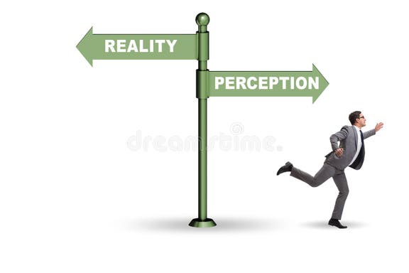 Concept of Choosing Perception or Reality Stock Illustration ...