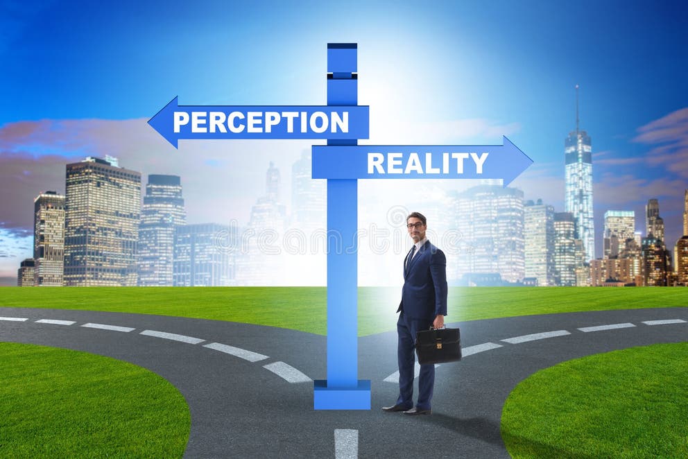 Concept of Choosing Perception or Reality Stock Illustration ...