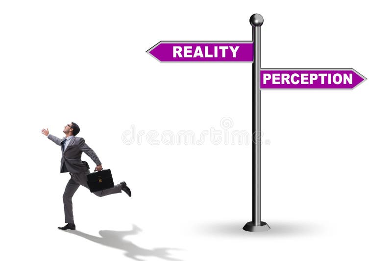 Concept of Choosing Perception or Reality Stock Illustration ...