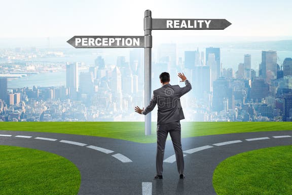 Concept of Choosing Perception or Reality Stock Image - Image of mental ...