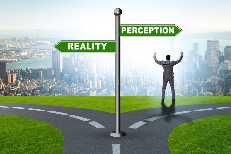 Concept of Choosing Perception or Reality Stock Image - Image of ...